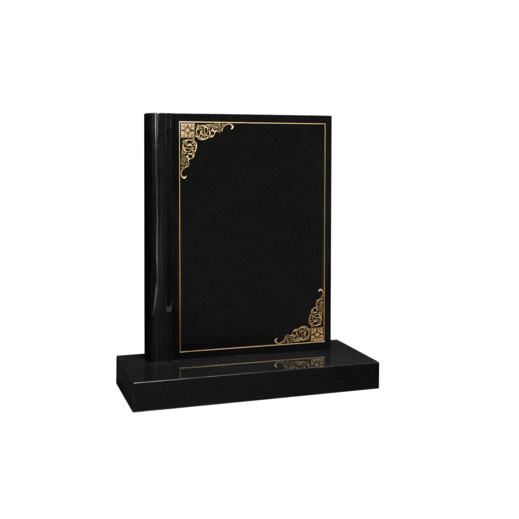 Dense Black Granite Book Memorial (WG140) - Stonerite